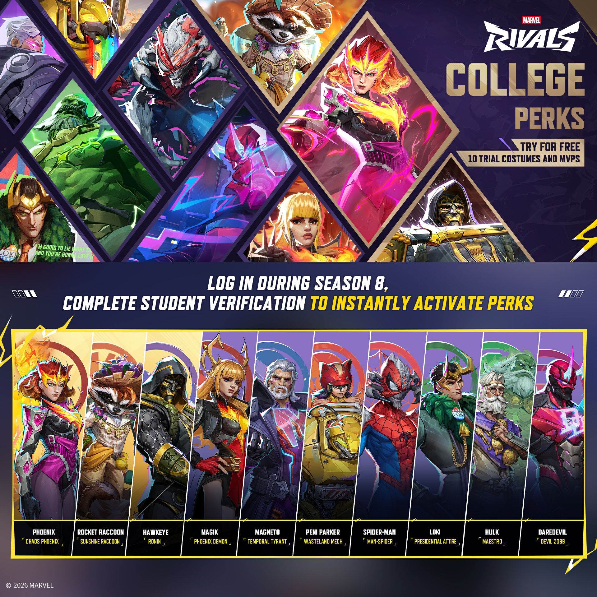 College Perks - Rewards & School List | Marvel Rivals Events
